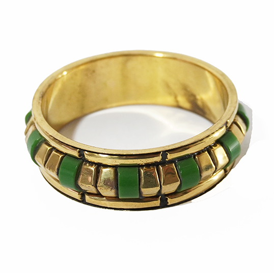 Brazalete en bronce, incrustracion en cerámica de colores – Kirfa