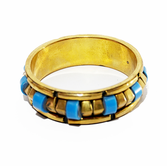 Brazalete en bronce, incrustracion en cerámica de colores – Kirfa