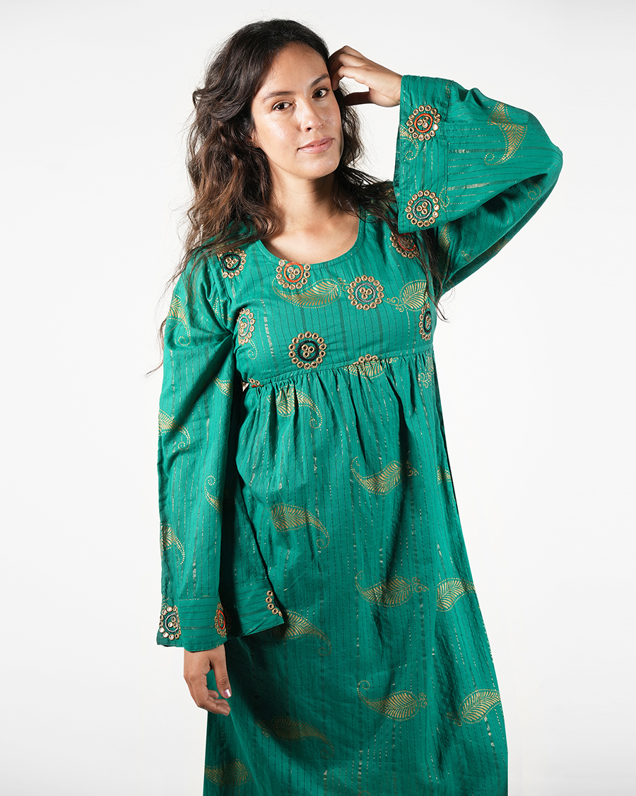Maxi dress chaliz bordado hermes – Kirfa