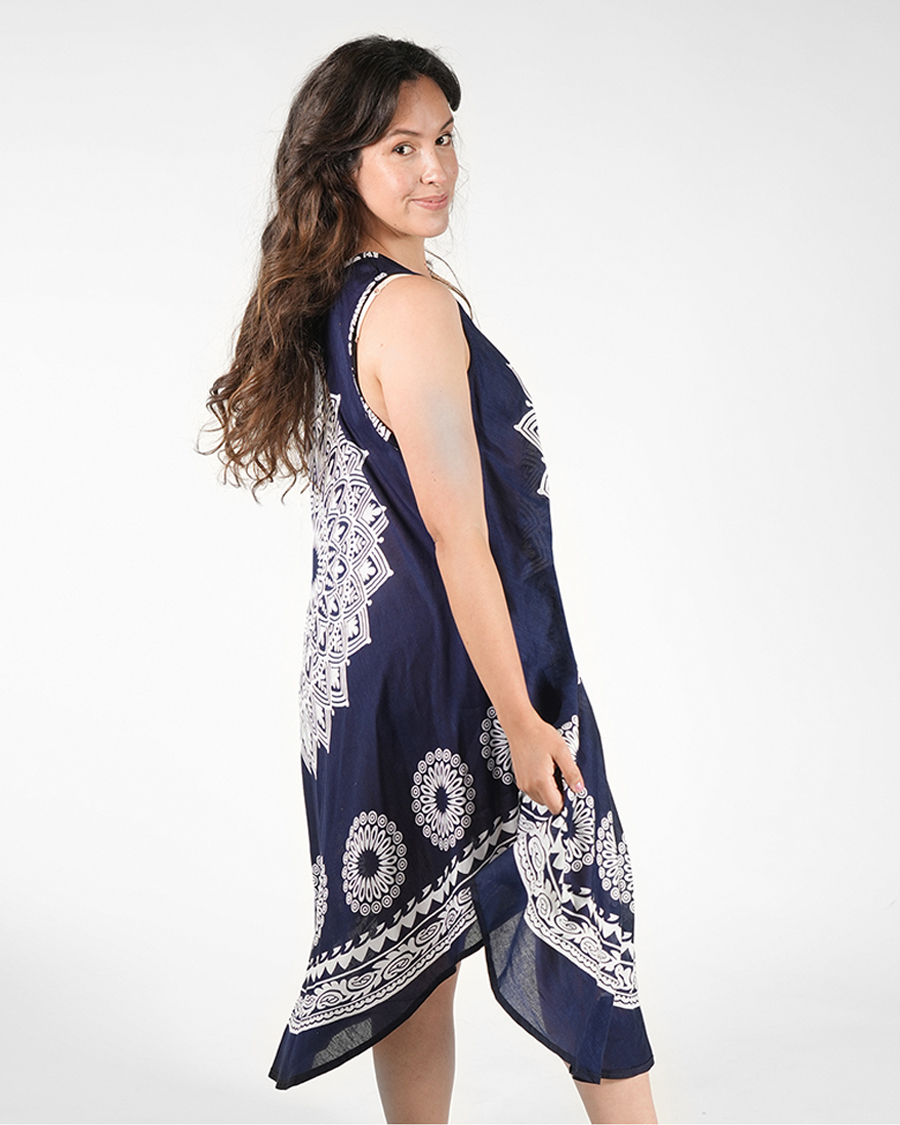 Bata algodón corta siza estampado mandala – Kirfa