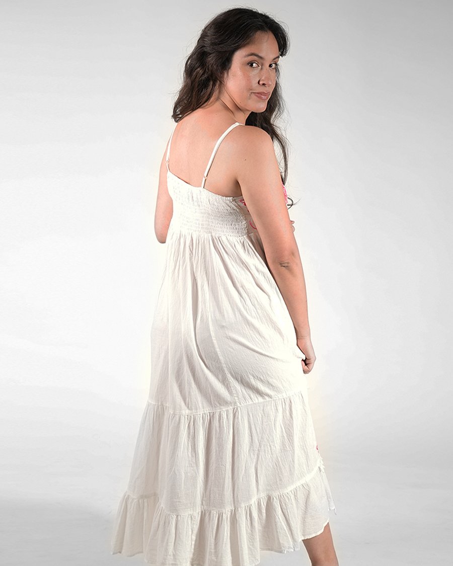 Vestido blanco Algodón /corta cuello bandeja – Kirfa